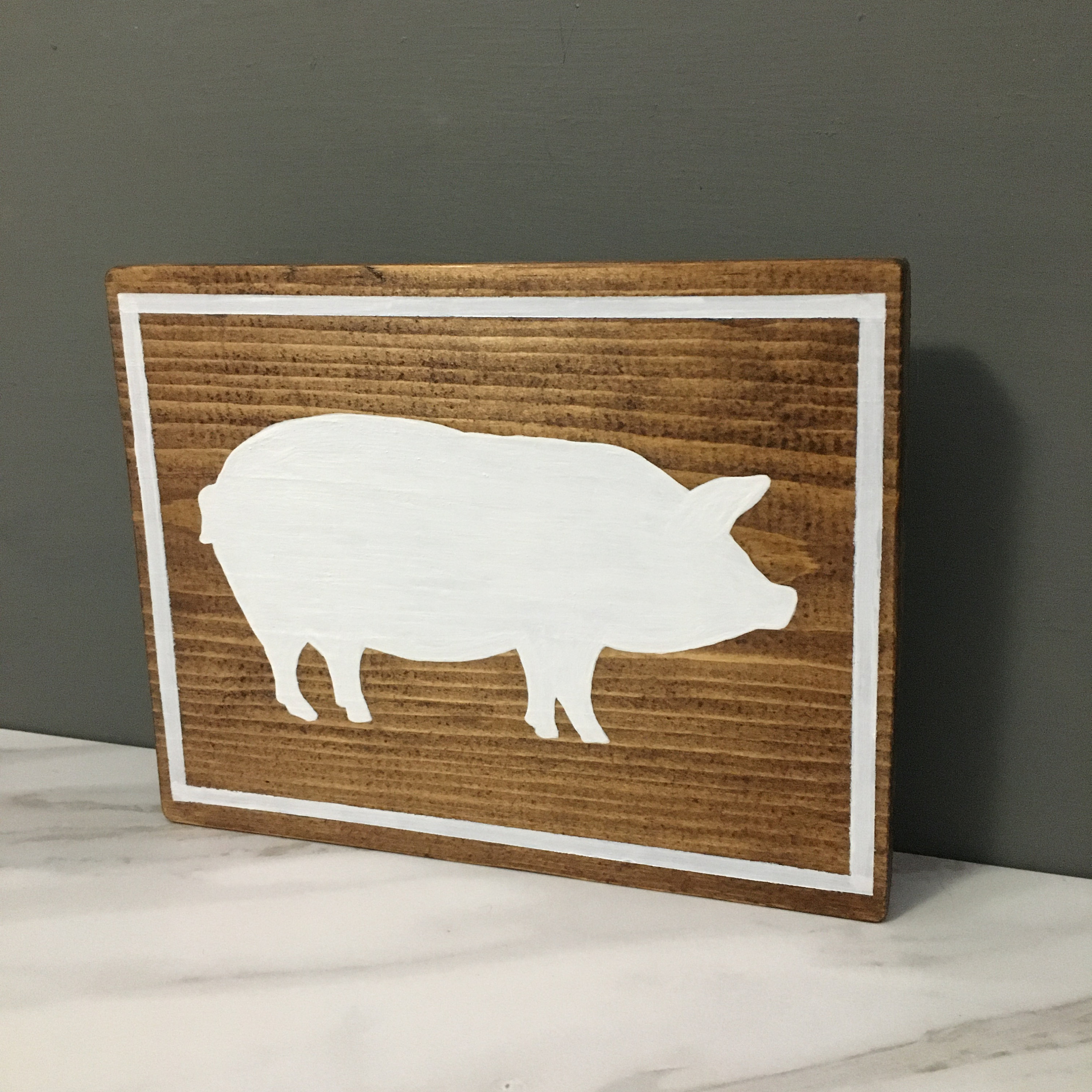 Farm Animal Wood Sign, Farmhouse Wood Sign, Farm Animal Decor, Pig ...