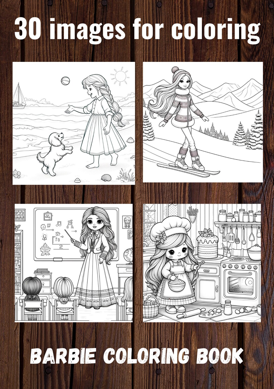 30 Color Pages of BARBIE. Barbie Photo Coloring Book Child. Adult ...