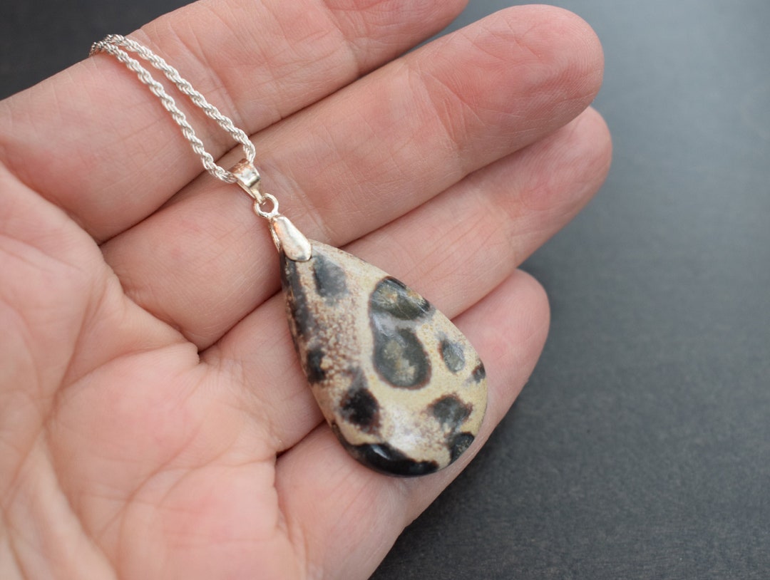 Mexican Viper Skin Jasper Pendant - Pear Shape Semi Precious Stone ...