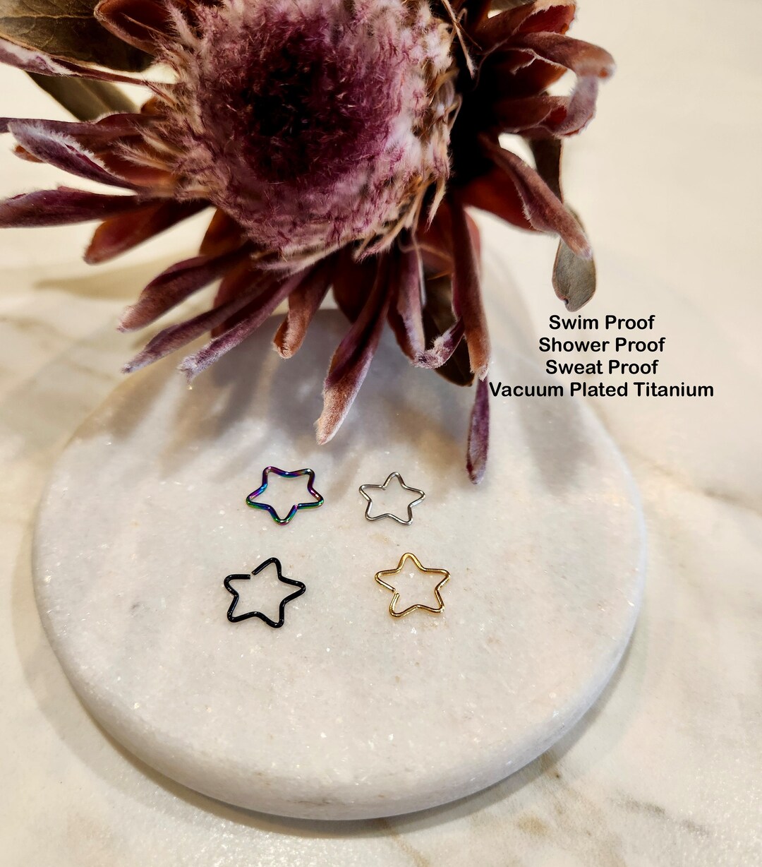 Titanium Pentagram Hoop, Star Piercing, Cute Body Jewellery - Etsy