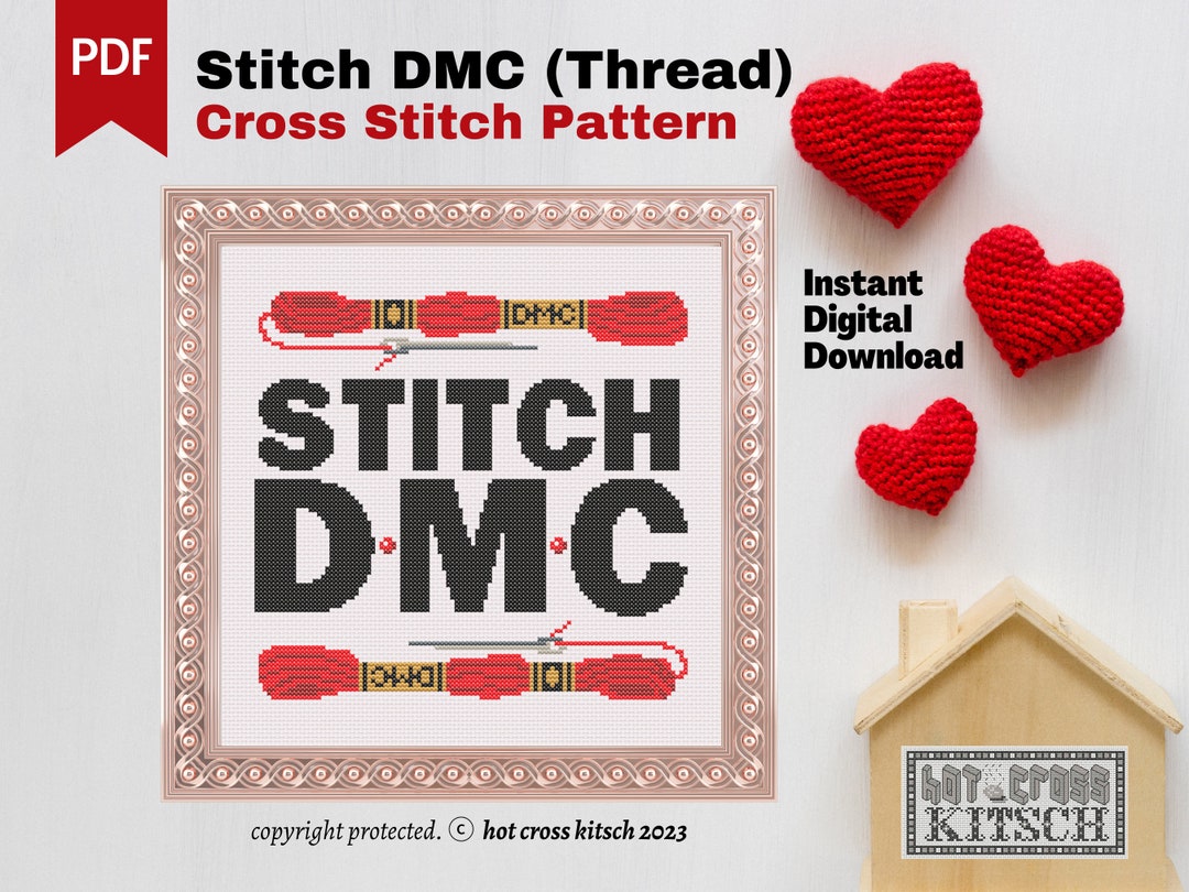 Stitch DMC (thread) Cross Stitch Pattern Pdf || Inspired by Run-d.m.c. Logo, Rap Hip-hop Music ...