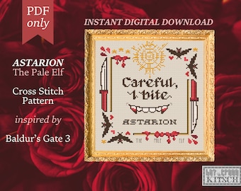 Baldur's Gate 3 Astarion Cross Stitch Pattern PDF Download - Etsy