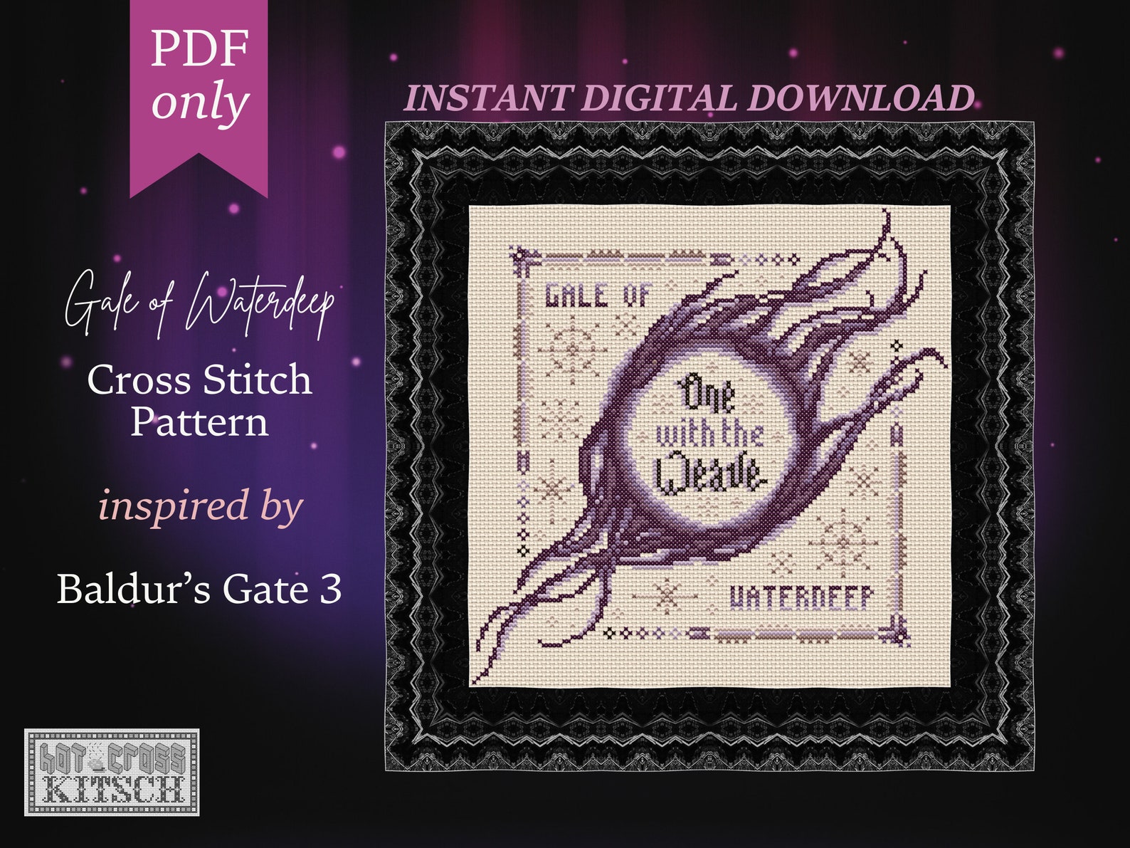 Gale BG3 Cross Stitch Pattern: Wizard of Waterdeep Embroidery (PDF ...