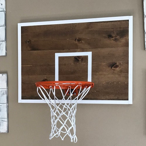Original Wood Basketball Hoop. Wood Wall Mounted Basketball - Etsy