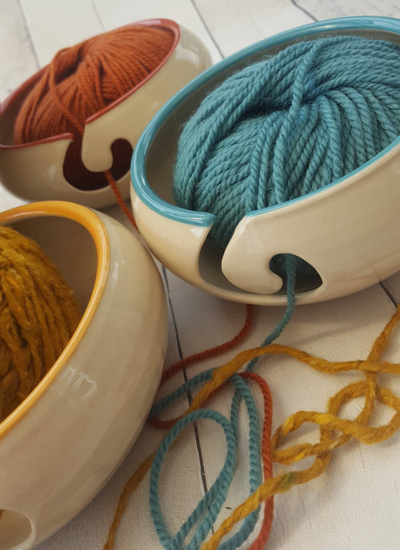 Hand Thrown Ceramic Yarn Bowls - Etsy