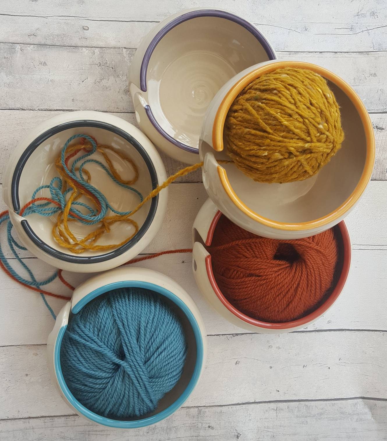Hand Thrown Ceramic Yarn Bowls - Etsy
