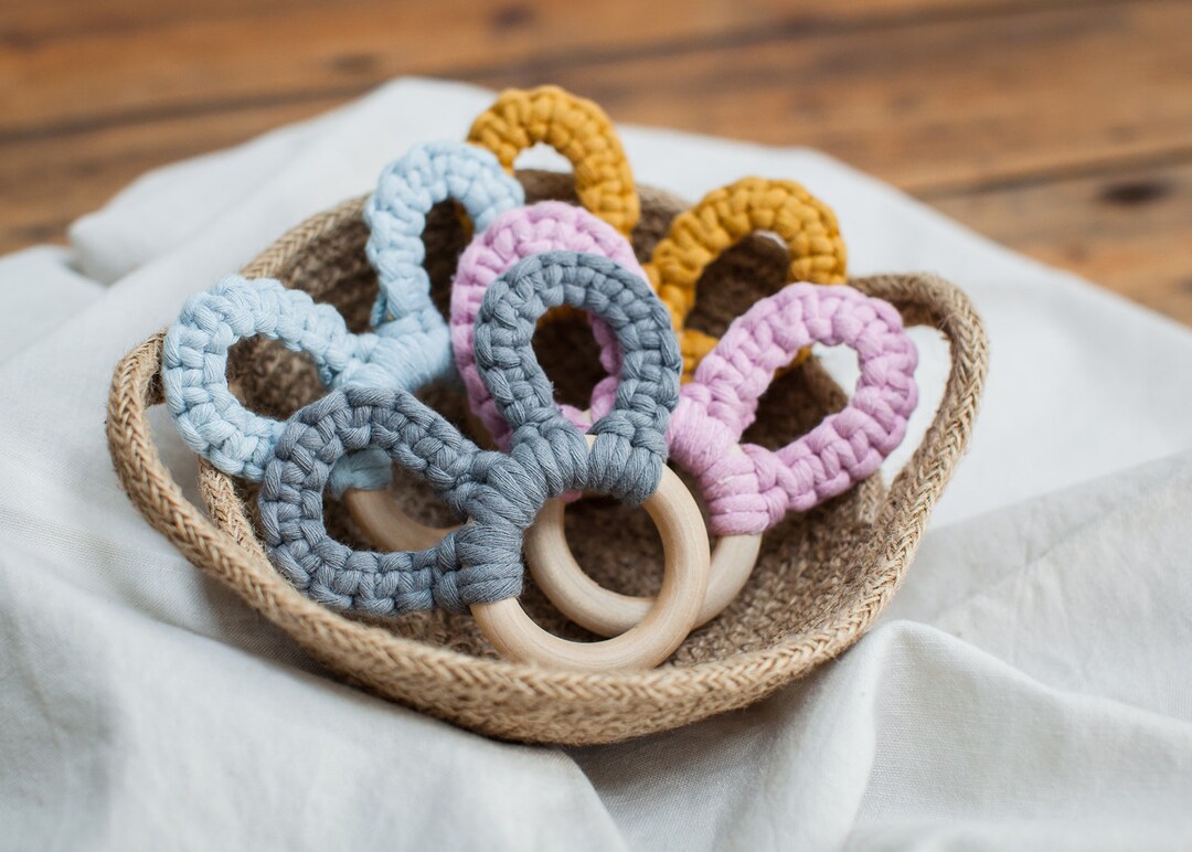 Macrame Bunny Ears Teether - Etsy