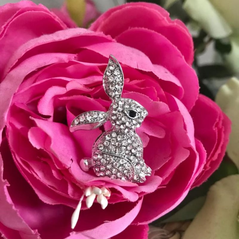 Rabbit Brooch - Etsy UK