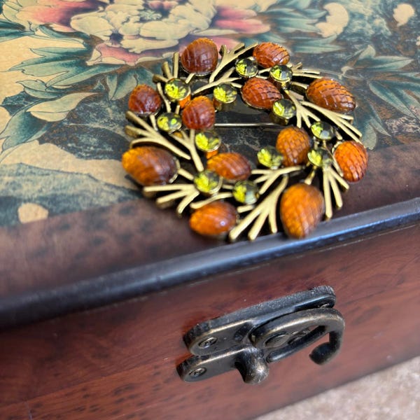 Orange Brooch - Etsy UK