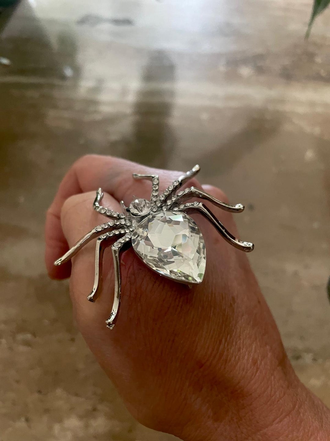 Crystal Spider Brooch, Vintage Style Statement Pin - Etsy