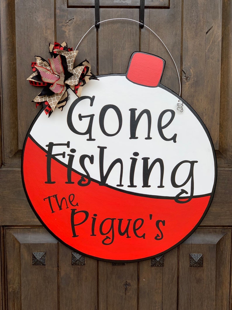 Wooden Bobber Gone Fishing Sign | Reviewmotors.co