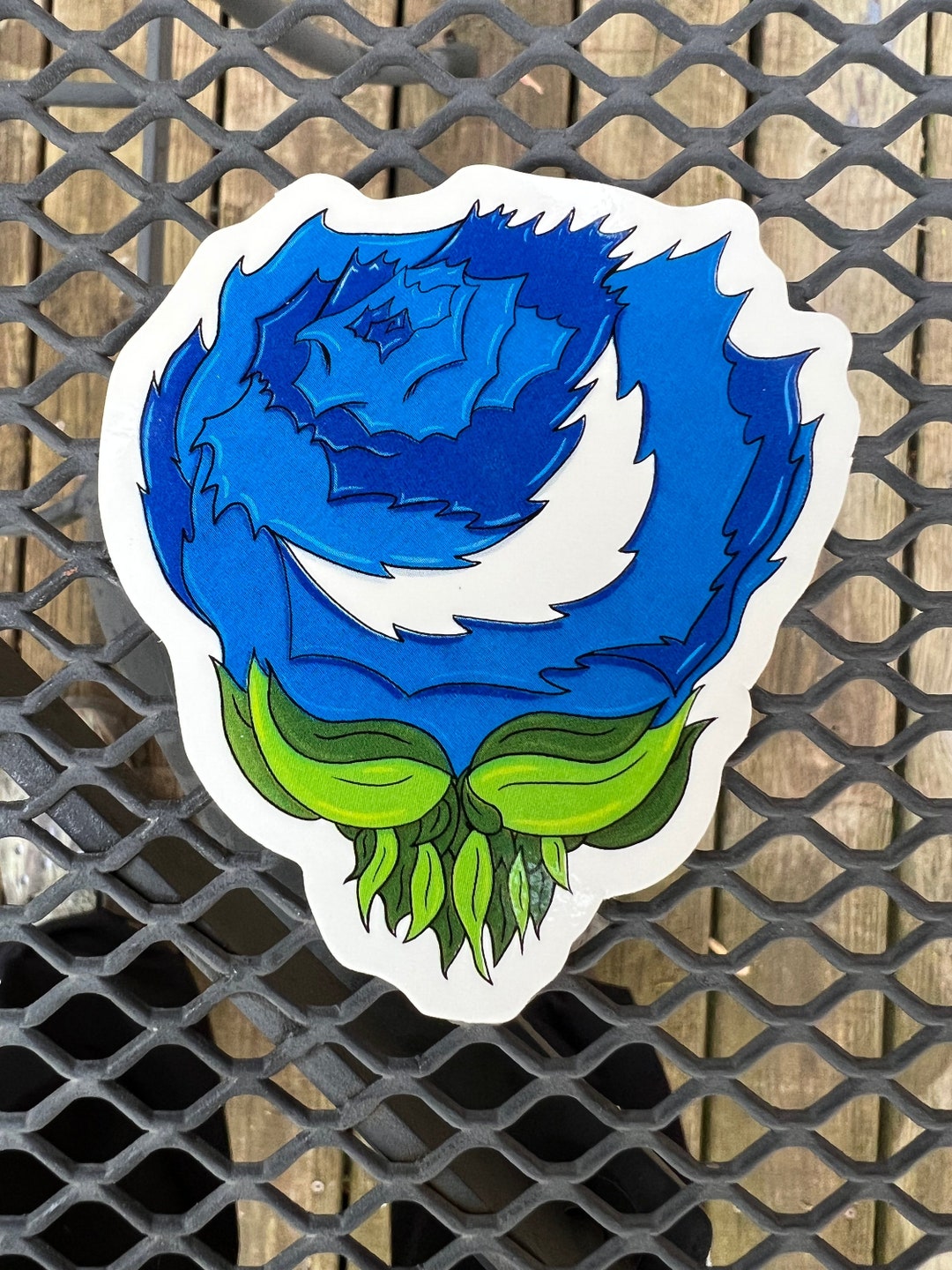 Blue Rose Sticker - Etsy