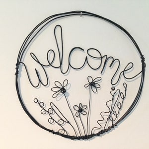 Welcome Sign Welcome Wire Sign Wire Art Welcome Shelf Decor Entryway ...
