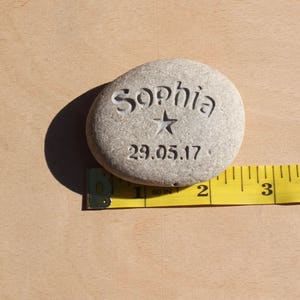 Name Pebble Personalised Rock Custom Name Rock Engraved Stone New Baby ...