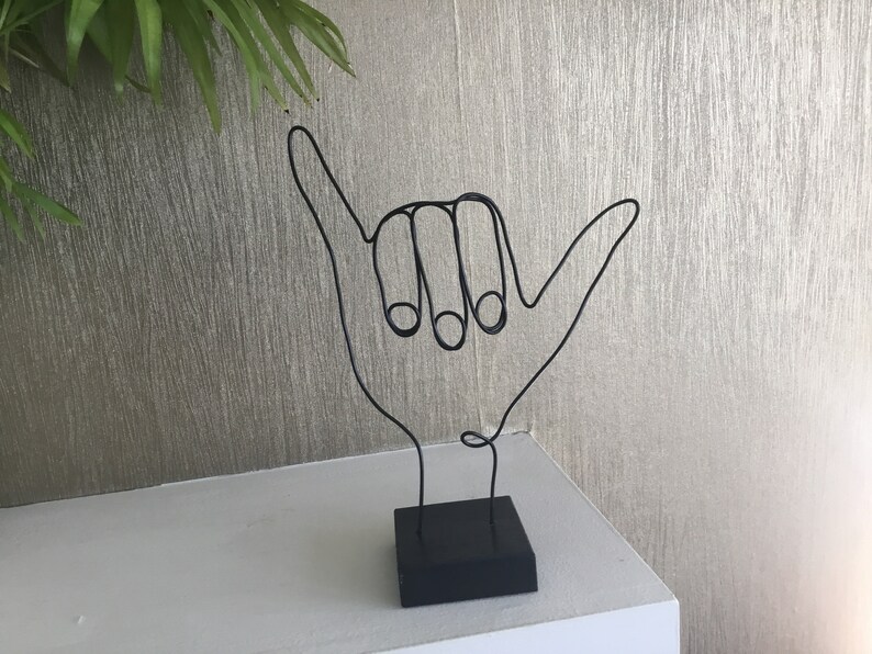 Shaka Ornament Wire Shaka Gift Surfer Sign Gift Shelf Decor Free ...