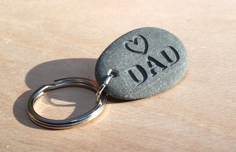 Dad Keyring Dad Pebble Keyring Keychain for Dad Gift for Dad | Etsy