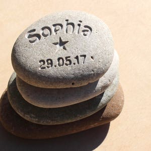 Name Pebble Personalised Rock Custom Name Rock Engraved Stone New Baby ...