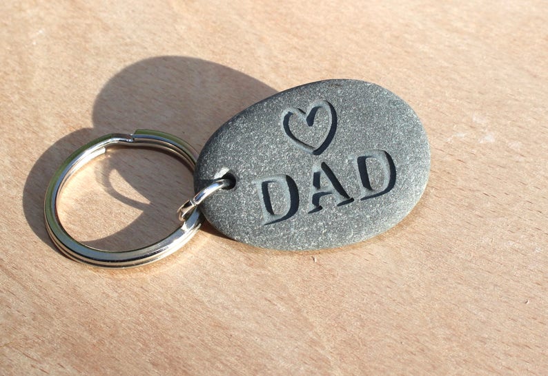 Dad Keyring Dad Pebble Keyring Keychain for Dad Gift for Dad | Etsy