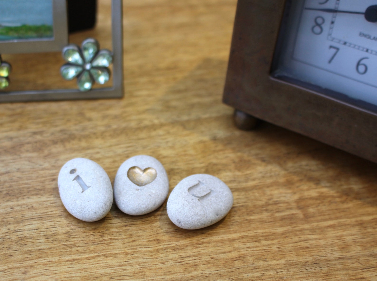 Romantic Gift Anniversary Gift Men Engraved Stone Heart Pebble | Etsy