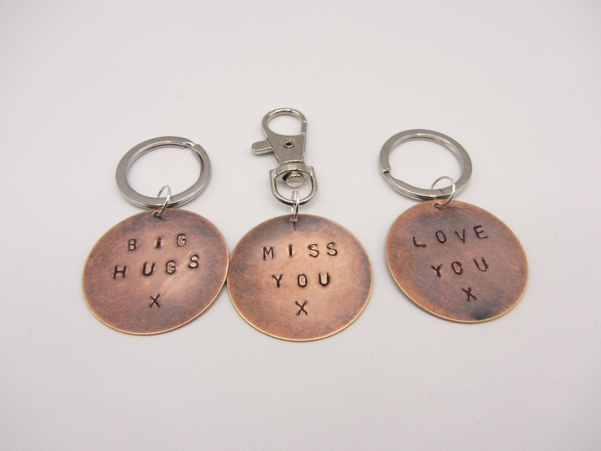 Send a Hug Send a Hug Keyring Miss You Gift Copper Keyring - Etsy