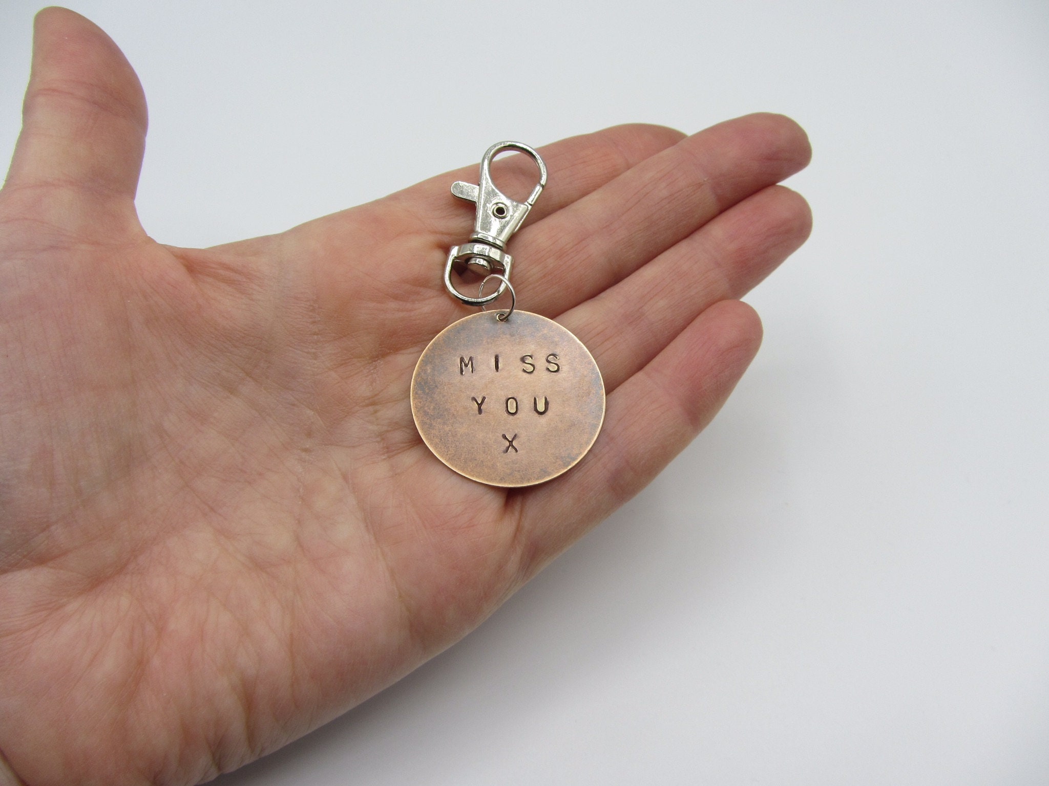 Send a Hug Send a Hug Keyring Miss You Gift Copper Keyring - Etsy
