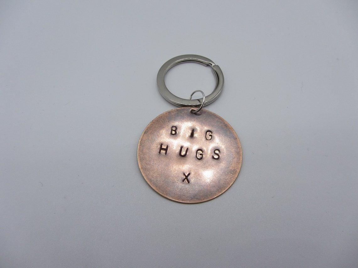 Send a Hug Send a Hug Keyring Miss You Gift Copper Keyring | Etsy