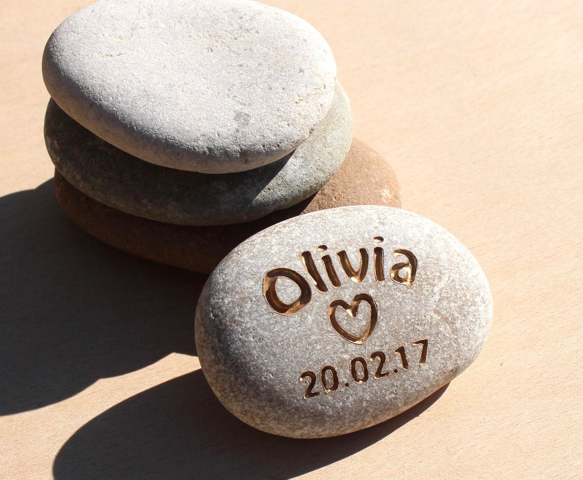 Custom Name Stone Engraved Stone Personalised Pebble Engraved - Etsy