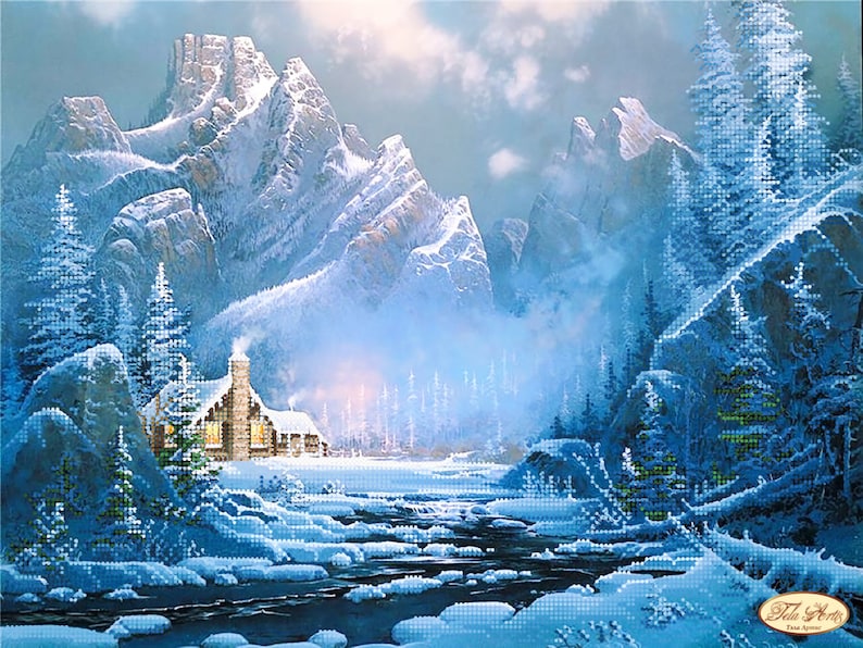 Bead Embroidery Kit Landscape Embroidery Kit Beaded Cross - Etsy