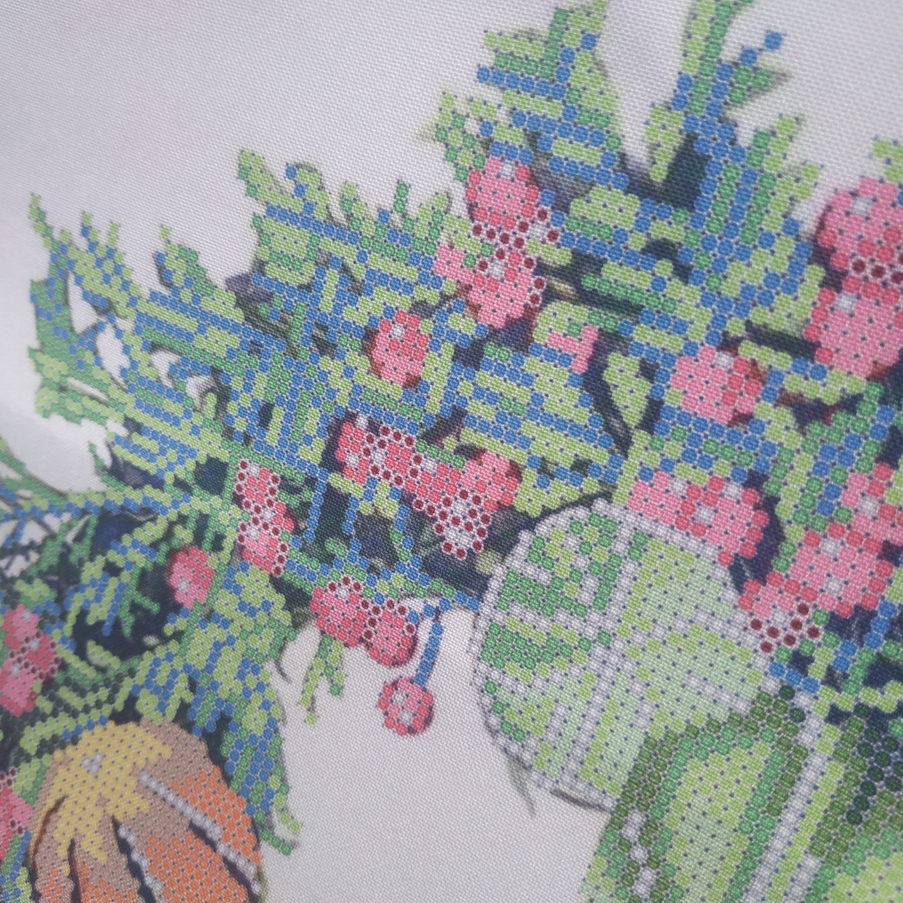 Christmas Wreath Embroidery Kit, Needlepoint Kits, Beaded Cross Stitch ...