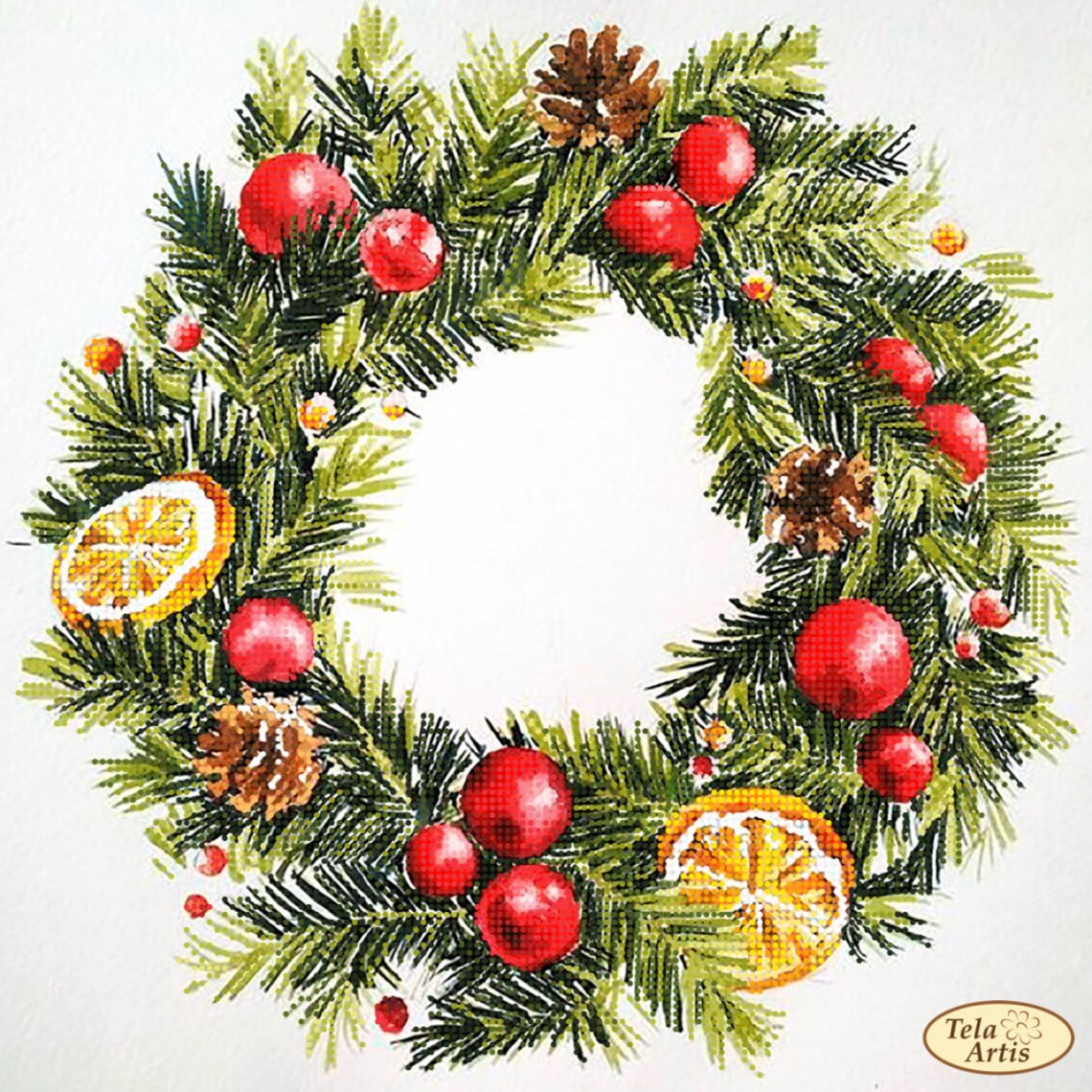 Christmas Wreath Embroidery Kit, Needlepoint Kits, Beaded Cross Stitch ...