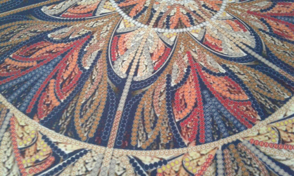 DIY Mandala Embroidery Kit Fractal Embroidery Design Modern Needlework ...