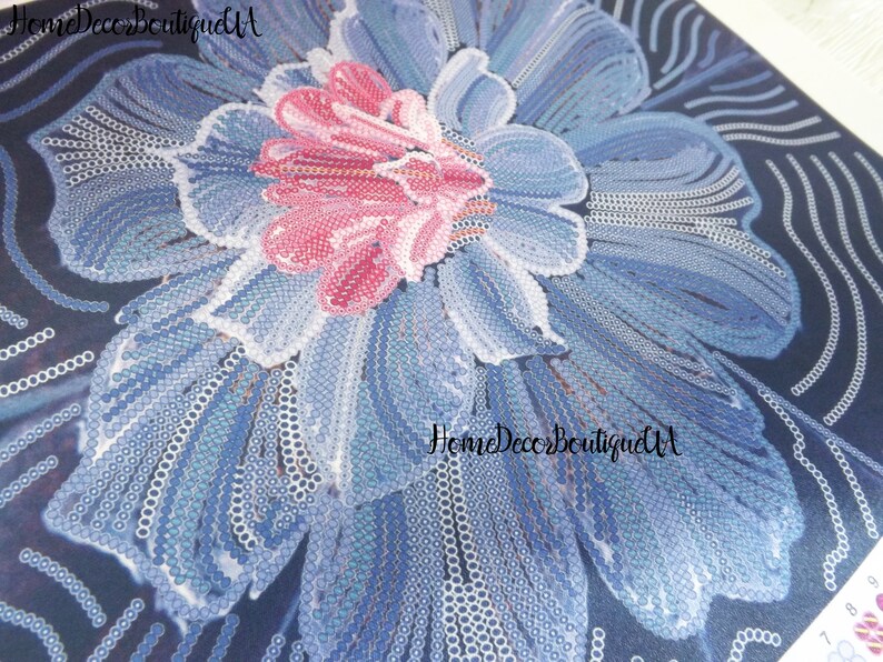 Stamped Needlepoint Kit Fractal Embroidery Kit Bead - Etsy