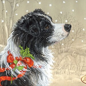 Bead Embroidery Kit, Beaded Cross Stitch Kit, Border Collie Embroidery ...