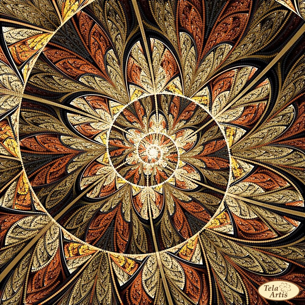 DIY Mandala Embroidery Kit Fractal Embroidery Design Modern Needlework ...