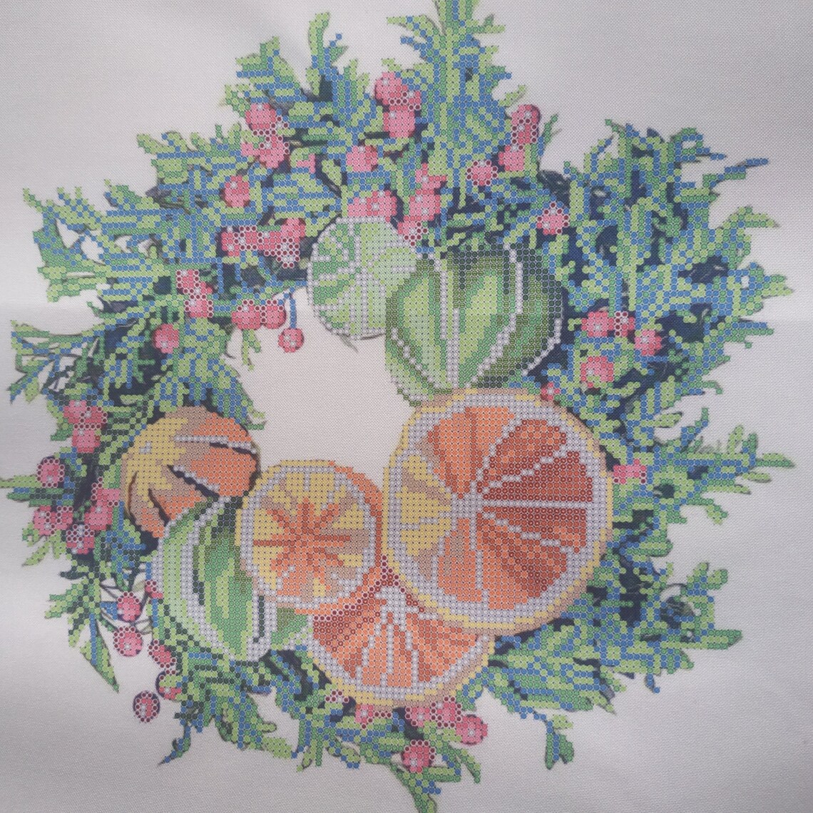 Christmas Wreath Embroidery Kit Needlepoint Kits Beaded - Etsy
