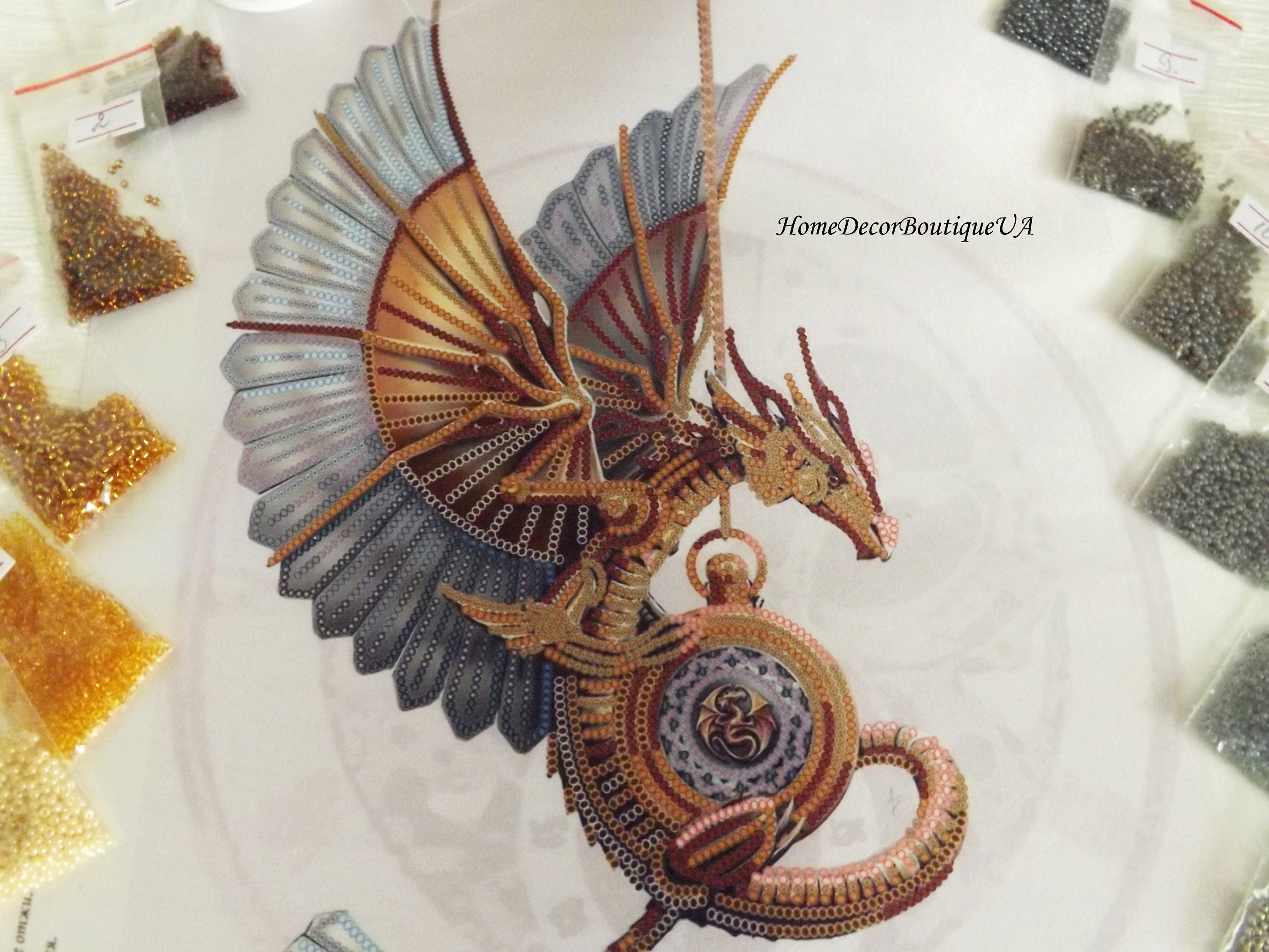 Steampunk DIY Kit Steampunk Pattern Dragon Embroidery Steampunk Art ...