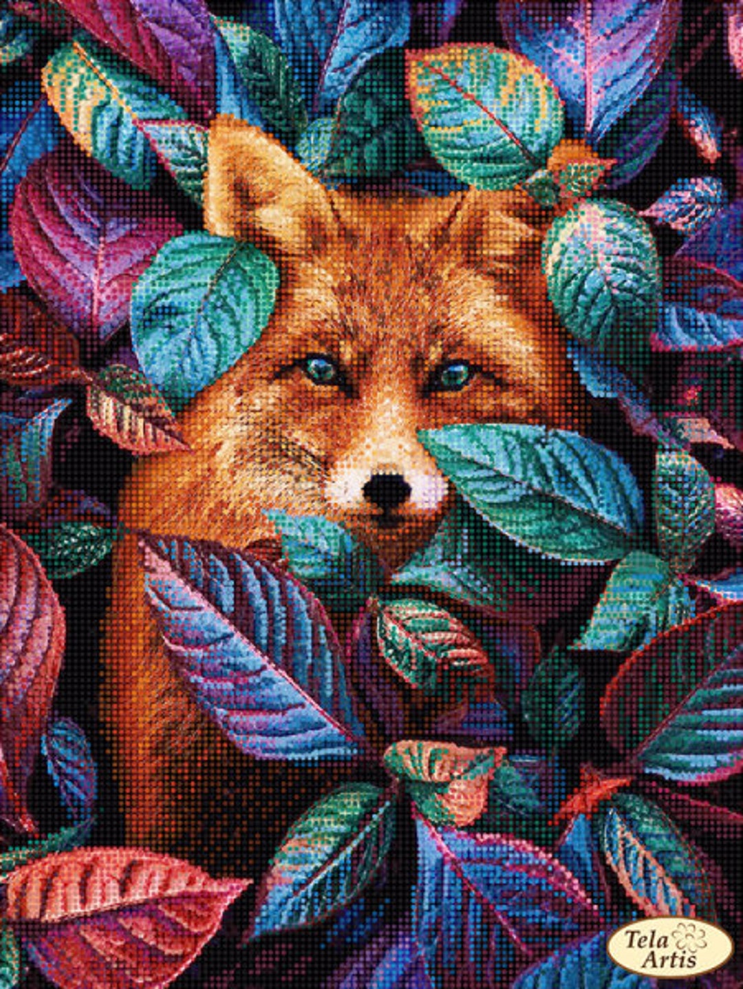 Fox Needlepoint Kit, Beaded Cross Stitch Kit, Bead Embroidery Kit ...