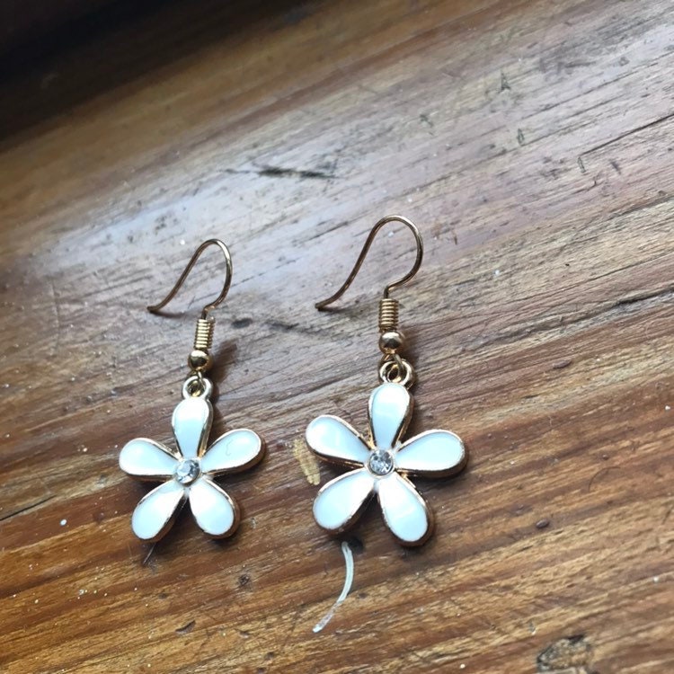 Earrings Gold Earrings Gold Earrings Dangle Gold Floral - Etsy