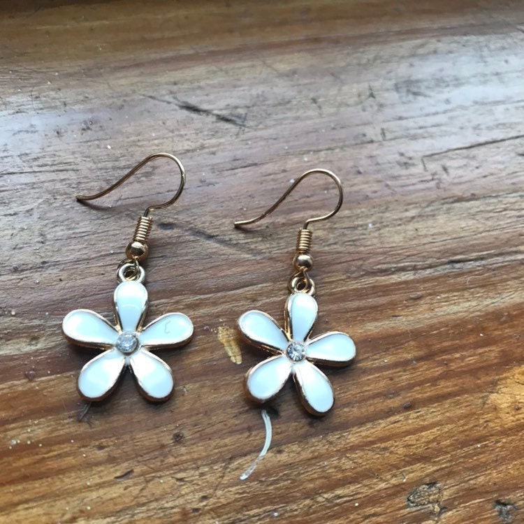 Earrings Gold Earrings Gold Earrings Dangle Gold Floral - Etsy