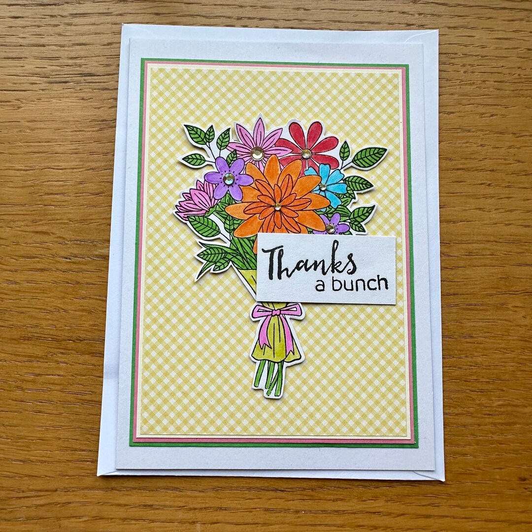 Thanks a Bunch, Thank You Card Floral, Thank You Card Flowers, Thank ...