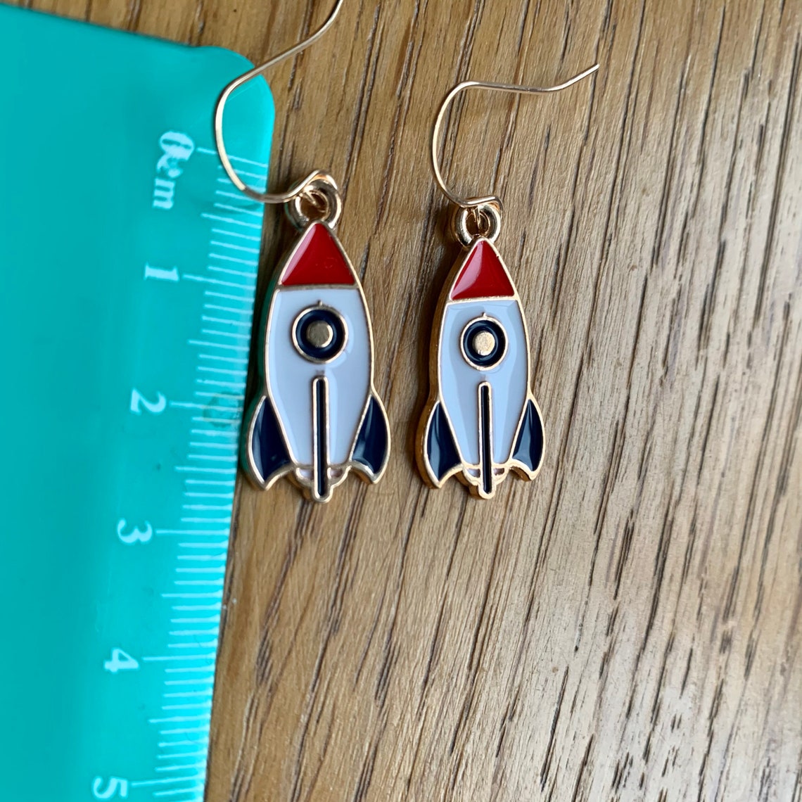 Rocket Earrings Space Earrings Gold Earrings Earrings - Etsy