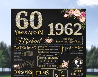 1962 Birthday Poster | Etsy