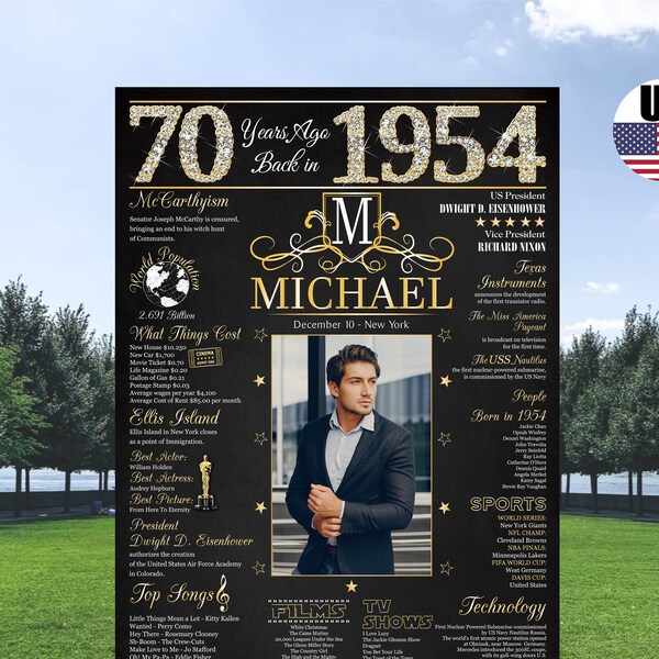 70th Birthday Poster - Etsy