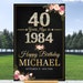 40th Poster, 40th Birthday Welcome Sign, 40th Sign, 40th Gifts for ...