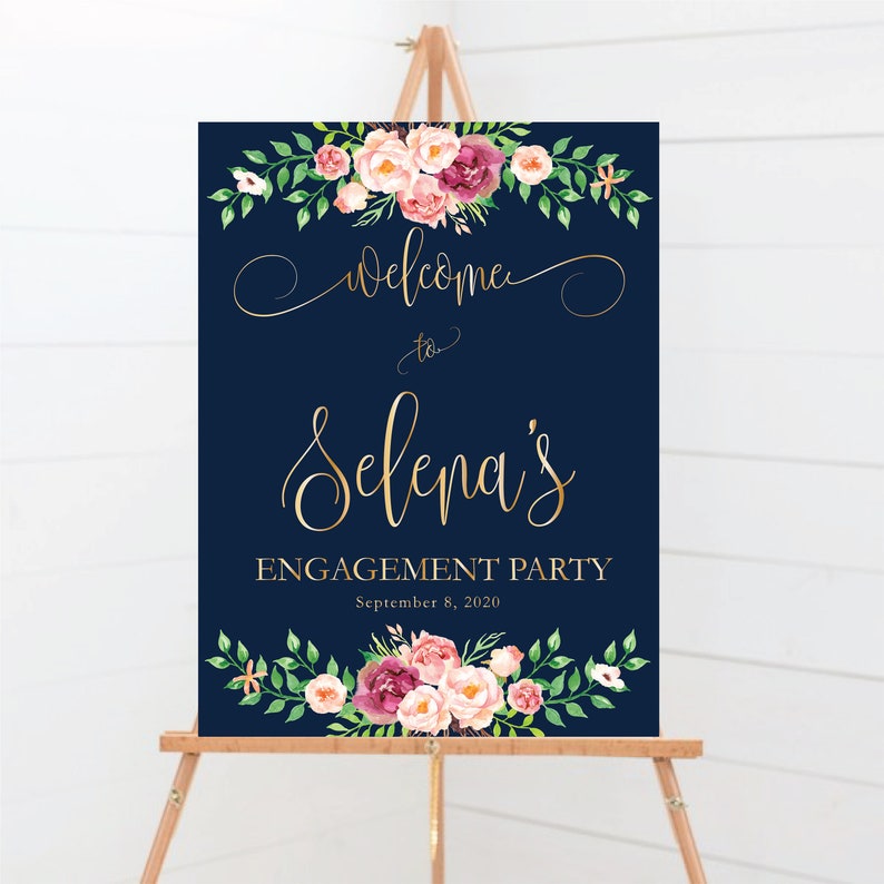 Engagement party signs Engagement party poster Engagement | Etsy