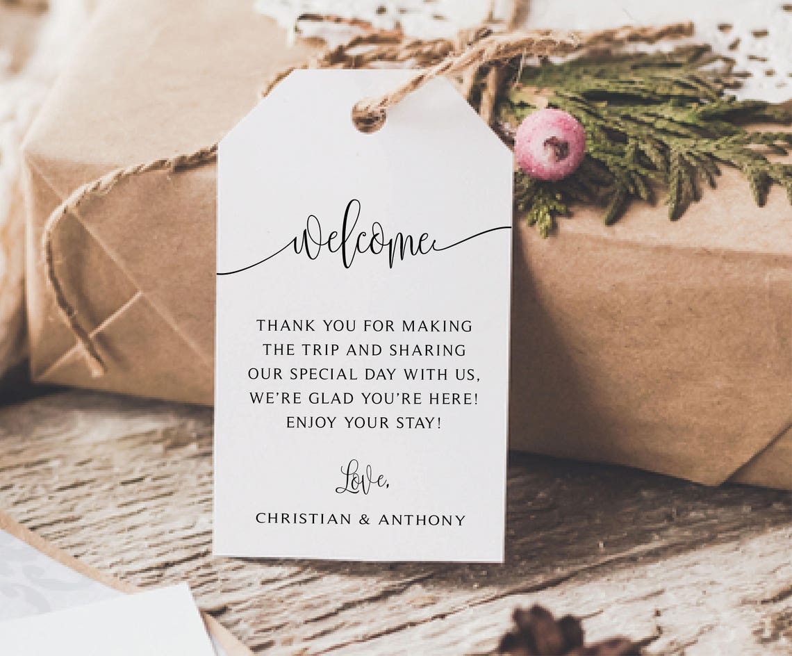 Welcome Wedding Tag Wedding Welcome Gift Tags Wedding | Etsy