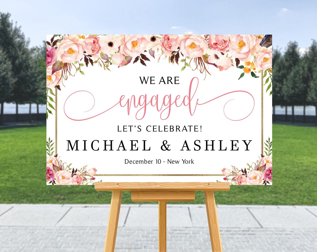 Engagement Party Poster Sign, Engagement Party Sign, Engagement Decors ...