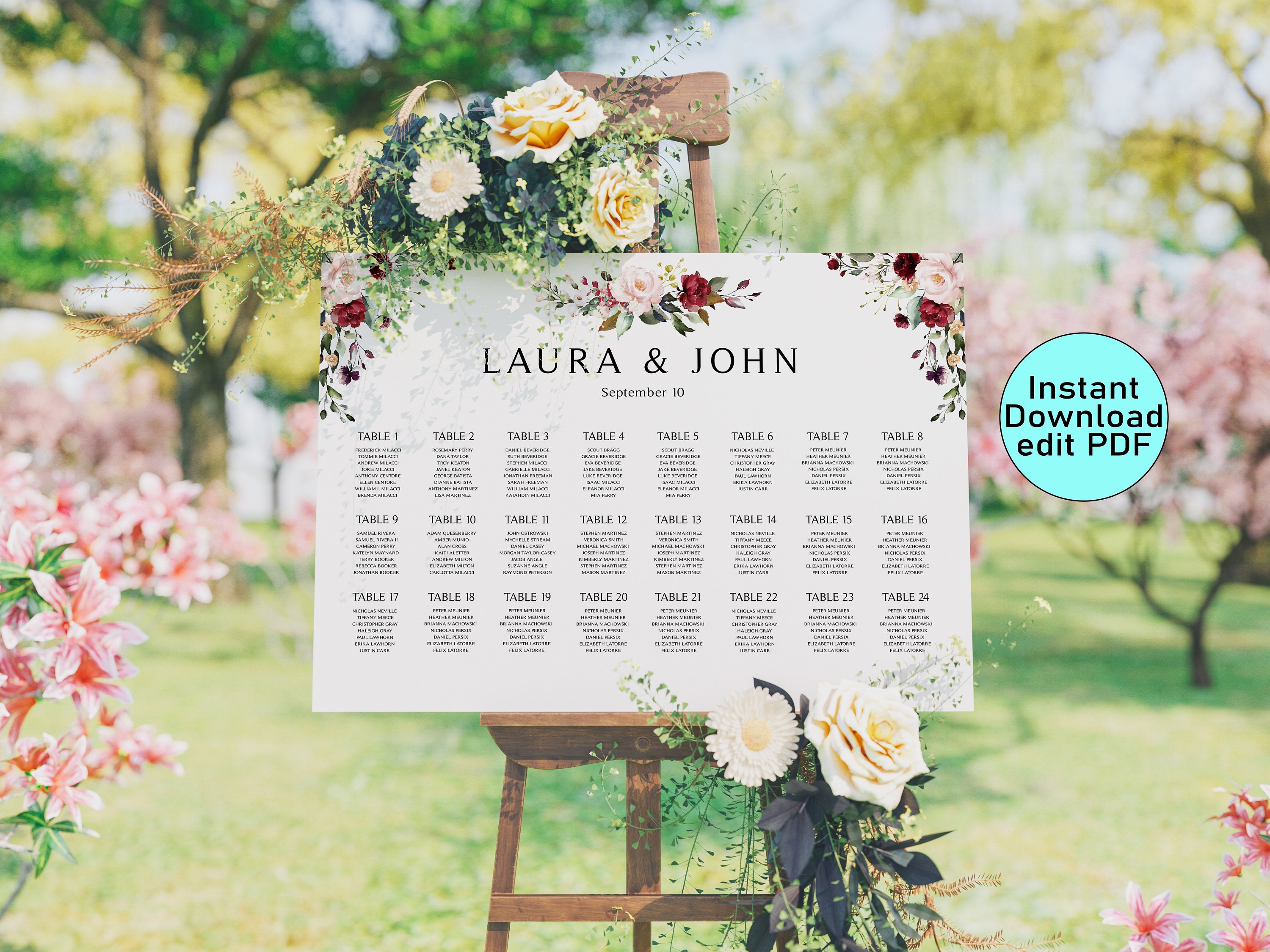 Seating Chart Wedding Table Assignment Sign Wedding Seating - Etsy