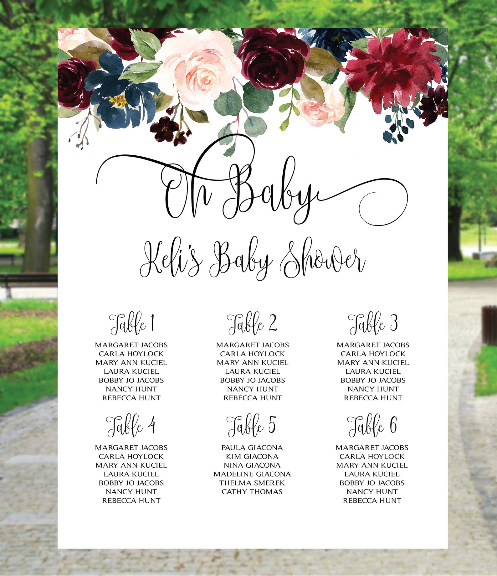 Free Baby Shower Seating Chart Template - Free Templates 2024