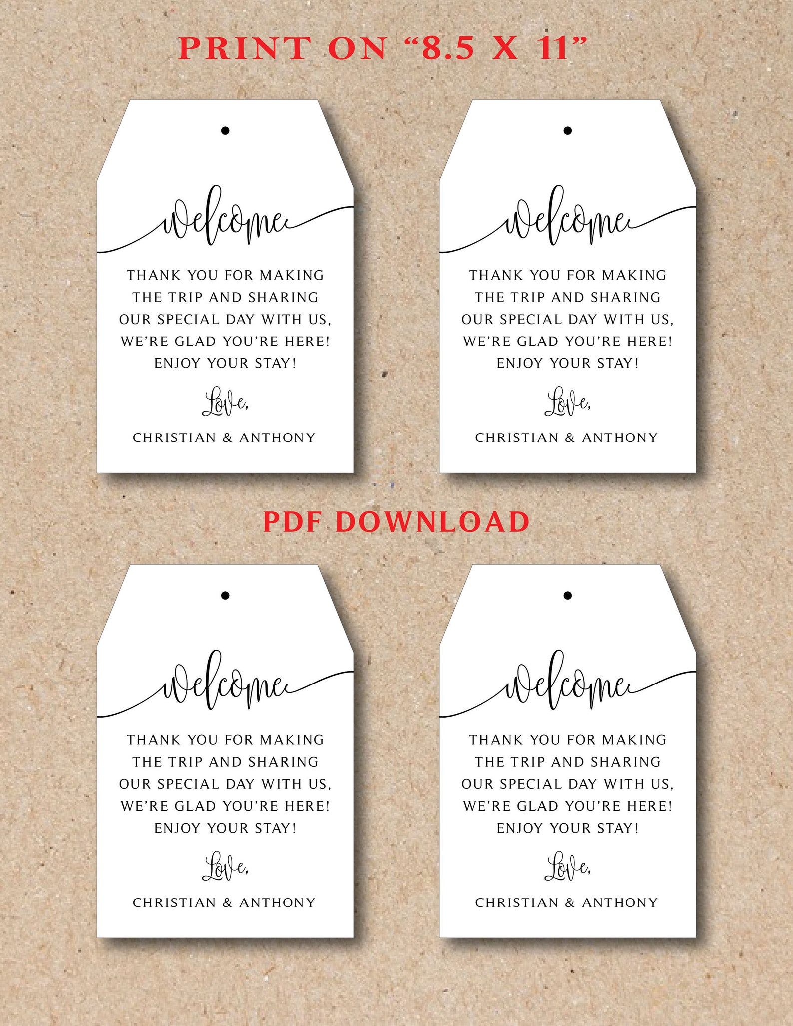 Welcome Wedding Tag Wedding Welcome Gift Tags Wedding | Etsy